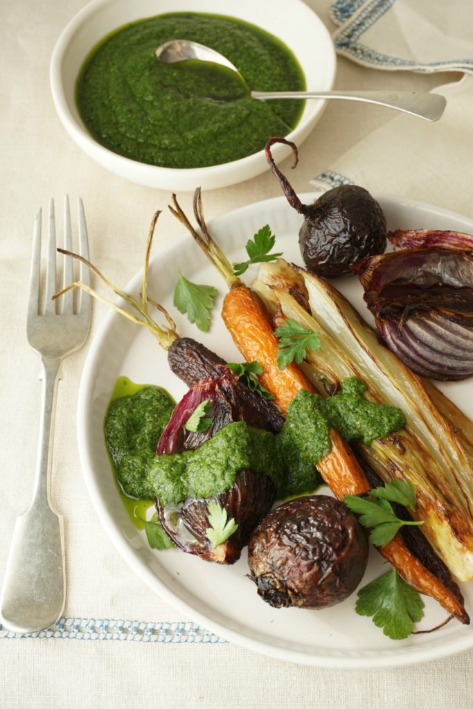 Roasted Vegetables with a Salsa Verde - Autoimmune Wellness