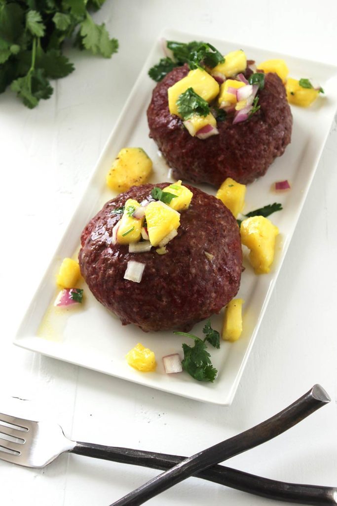 Pineapple Salsa-Stuffed Burgers - Autoimmune Wellness