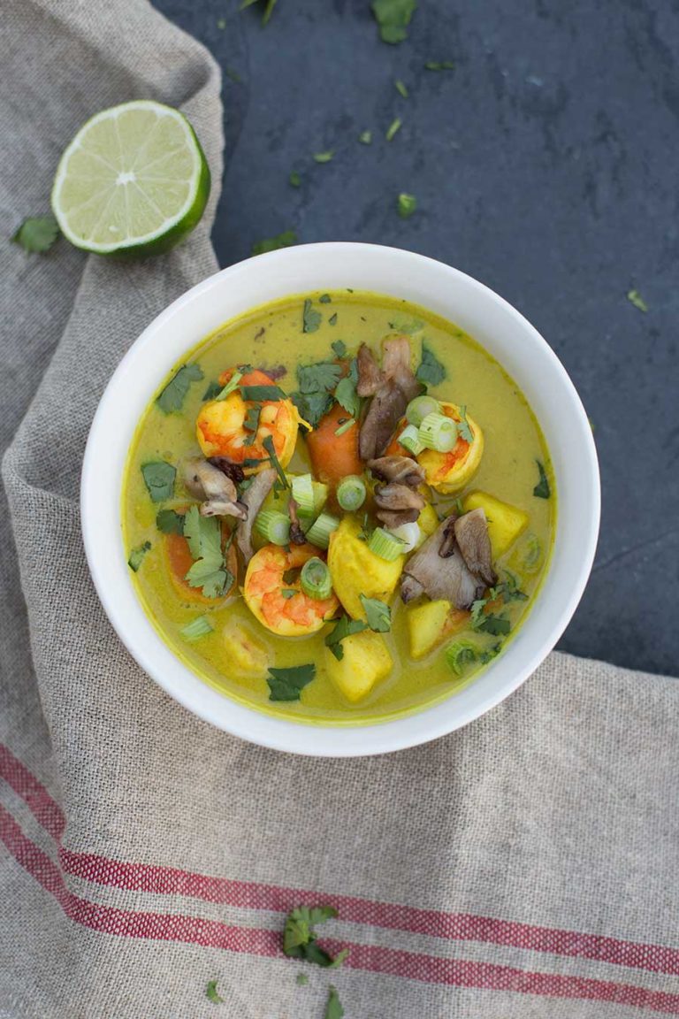 Fish Curry Soup with Trumpet Mushrooms - Autoimmune Wellness