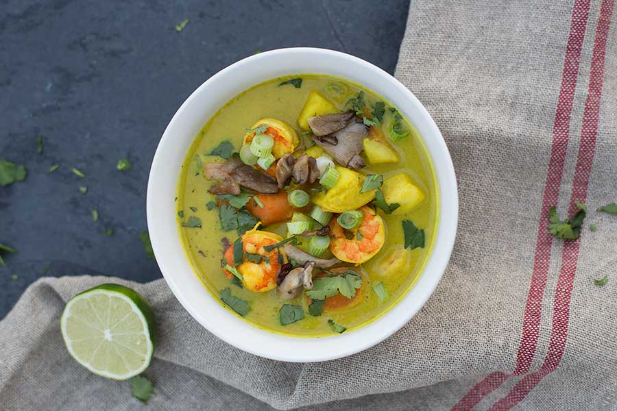 Fish Curry Soup with Trumpet Mushrooms - Autoimmune Wellness