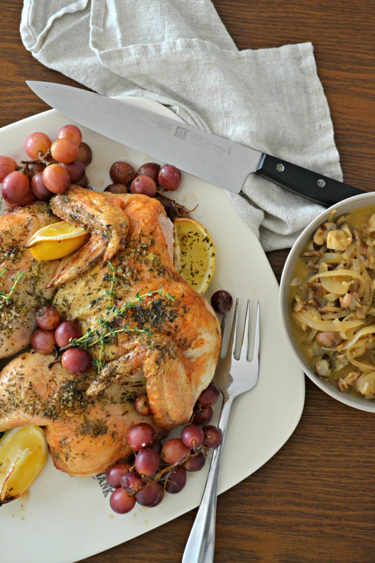 Grape Roasted Chicken with Mushroom Cream Sauce - Autoimmune Wellness